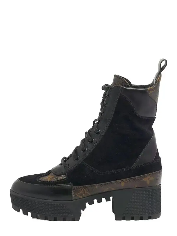 LOUIS VUITTON Laureate Lace-up Ankle Boots - Black