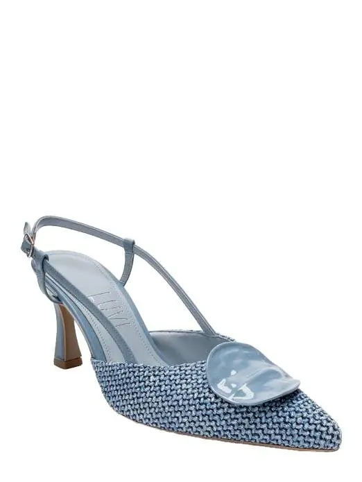 PROLOGUE SHOES Levia Woven Slingback Pumps - Blue