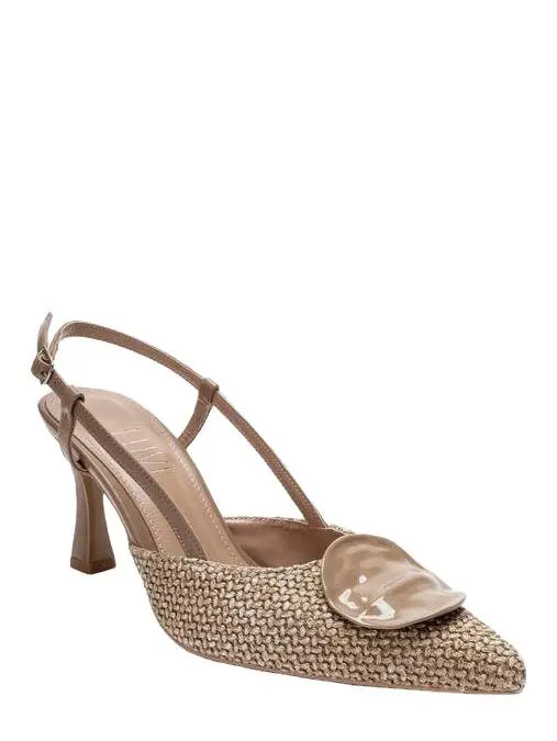 PROLOGUE SHOES Levia Woven Slingback Pumps - Mink