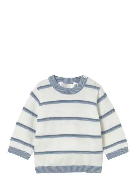 MAYORAL Striped Cotton Knit Sweater - Blue