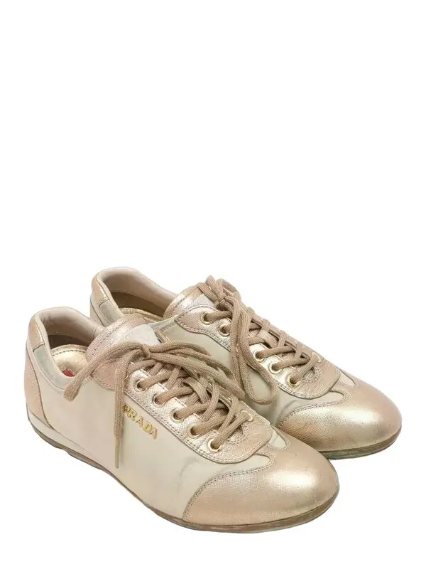 Prada Leather Sneakers - Neutrals