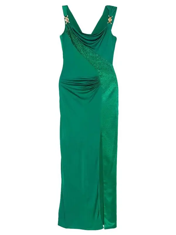 Versace Crystal-embellished Maxi Dress - Green
