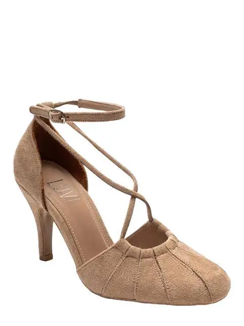 PROLOGUE SHOES Eliza Stiletto Pump - Beige Suede