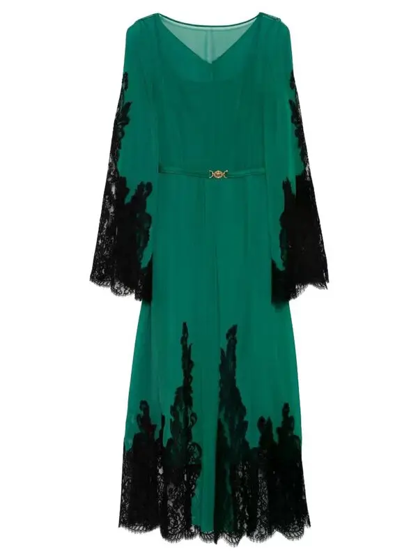 Versace Georgette Maxi Dress - Green