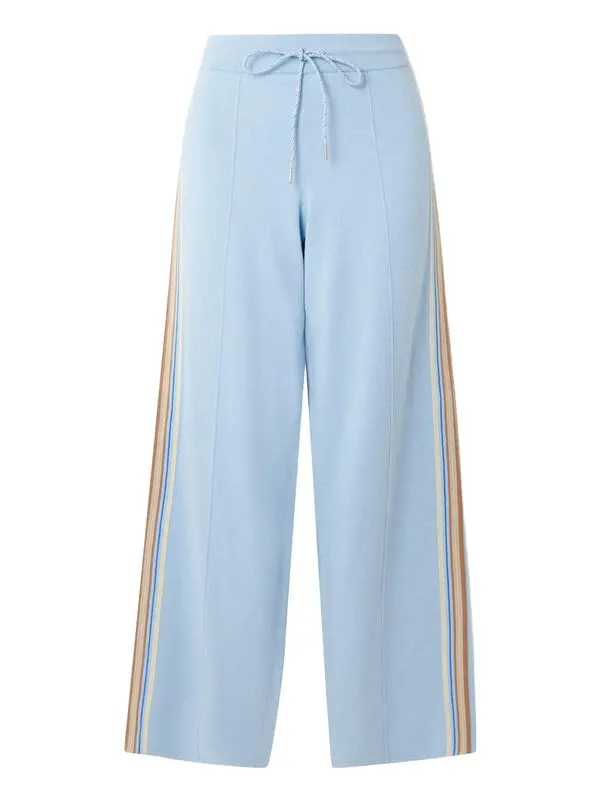 Guest In Residence Striped Cotton-blend Track Pants - Blue