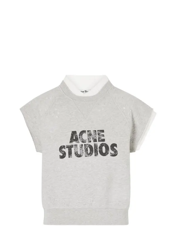 Acne Studios Printed Cotton-jersey Sweatshirt - Gray