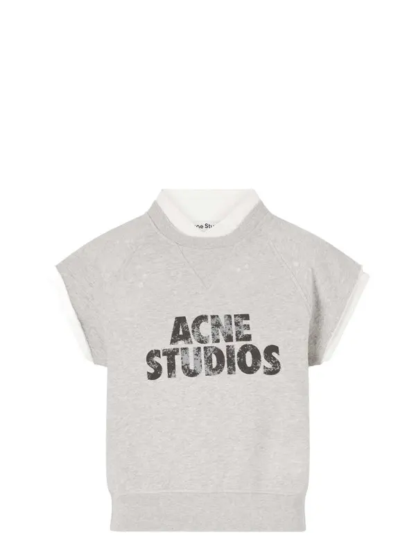 Acne Studios Frayser Printed Cotton-jersey Sweatshirt - Light Gray