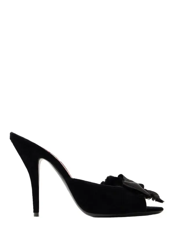 Valentino Garavani Marie Bow-embellished Velvet Mules - Black