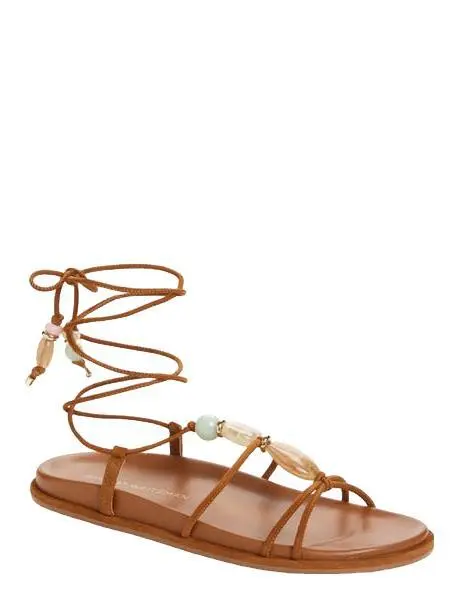 STUART WEITZMAN Majorca Ankle Tie Sandal - Boho Tan