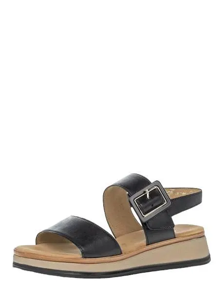Gabor Slingback Wedge Sandal - Black