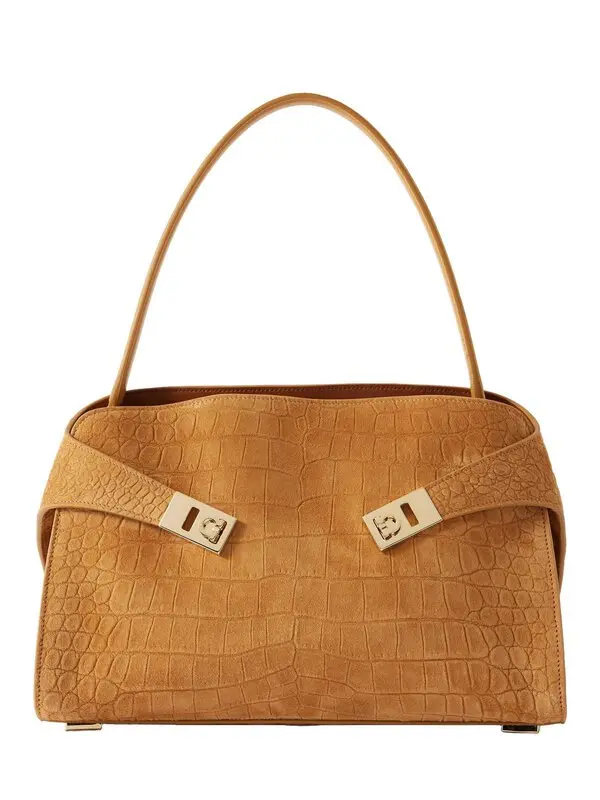 FERRAGAMO Hug Small Embellished Tote - Brown