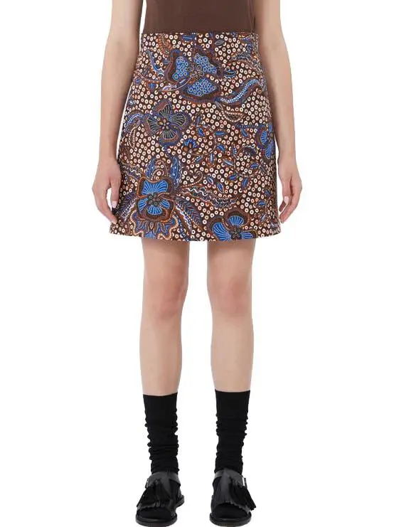 Max Mara Fungo Paisley Floral Mini Skirt - Tobacco