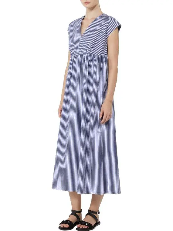Max Mara Molo Stripe Cotton Dress - Navy