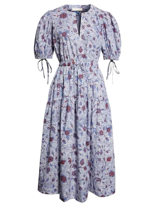 Ulla Johnson Adriana Floral Print Midi Dress - Gardenia
