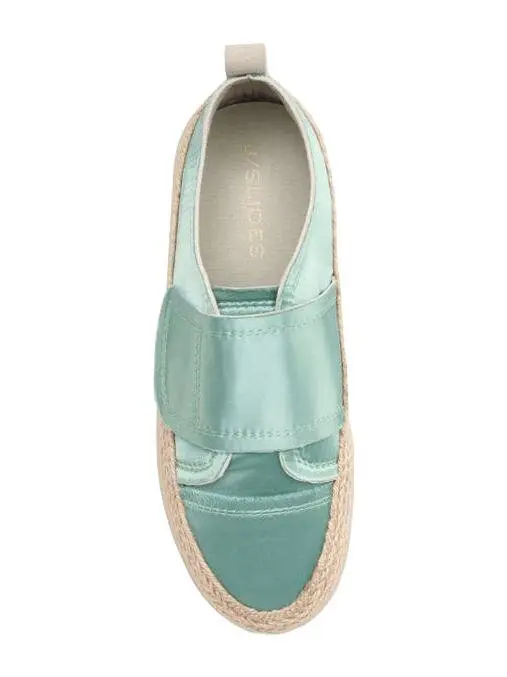 J/SLIDES NYC Hollis Satin Slip-on Sneakers With Woven Detail - Mint