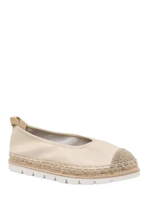 J/SLIDES NYC Bridget Leather Espadrille - Bone