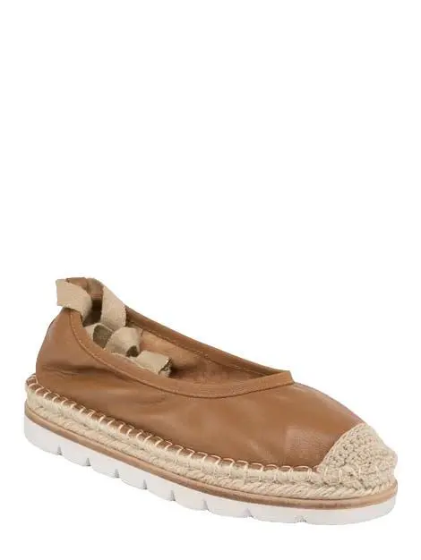 J/SLIDES NYC Bridget Leather Espadrille - Tan