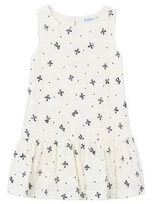 MAYORAL Bow-pattern Drop-waist Dress - White