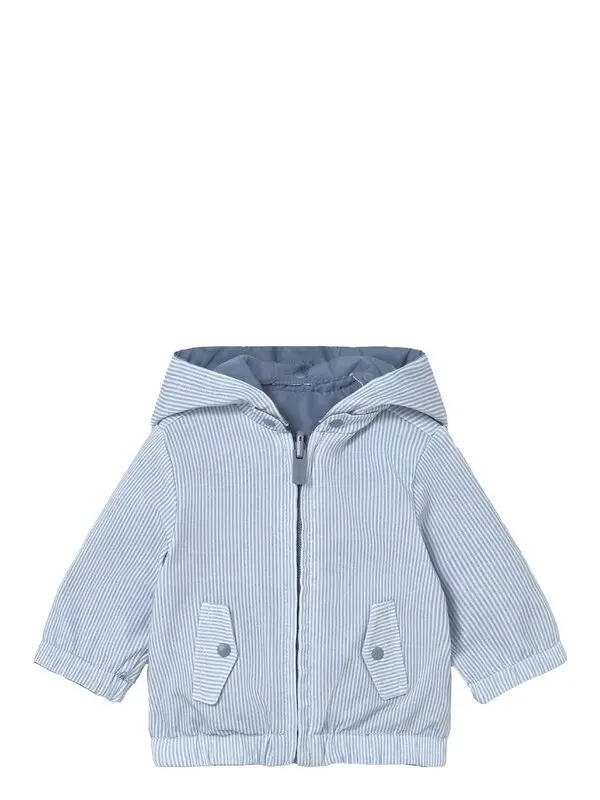 MAYORAL Striped Hooded Jacket - Light Blue