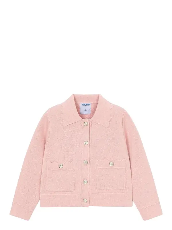 MAYORAL Jacket With Scalloped Detail - Pink