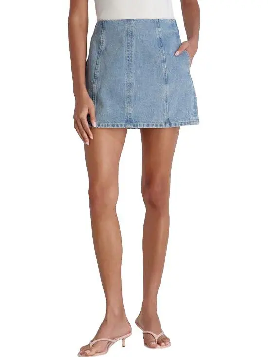 French Connection 90s Seamed Denim Miniskirt - 90's Denim Wash