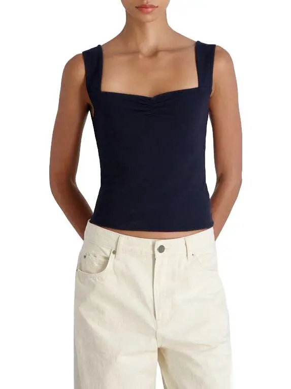 French Connection Maisie Sweetheart Neck Jersey Tank - Marine