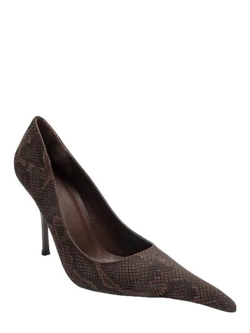 PROLOGUE SHOES Pointed Toe Stiletto Pumps - Brown Pattern
