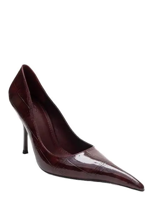 PROLOGUE SHOES Luce Pointed Toe Stiletto Pump - Burgundy Print