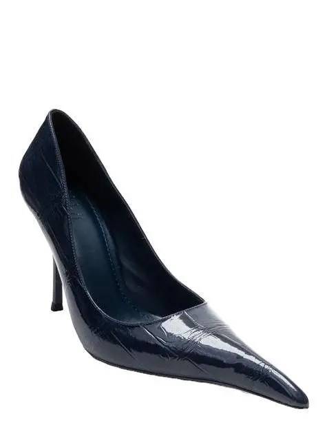PROLOGUE SHOES Pointed Toe Stiletto Pumps - Navy Print
