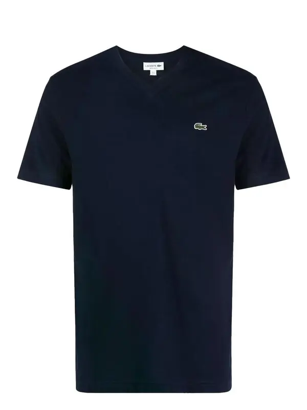 Lacoste Logo-patch V-neck T-shirt - Blue