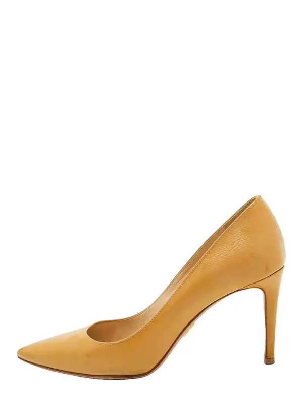 Prada 85mm Leather Heeled Pumps - Neutrals