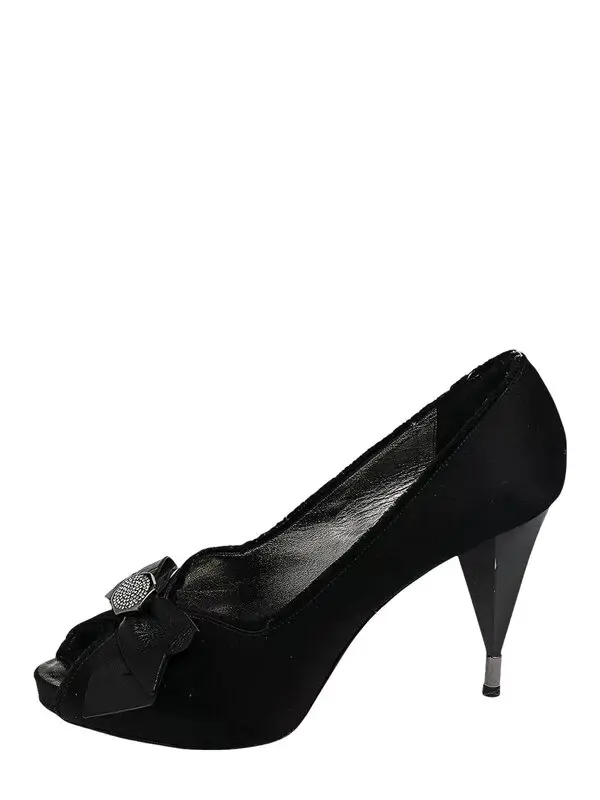 Marc Jacobs Satin Bow Detail Peep-toe Pumps - Black