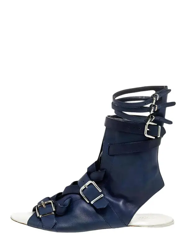 GIANVITO ROSSI Buckled Ankle Boots - Blue