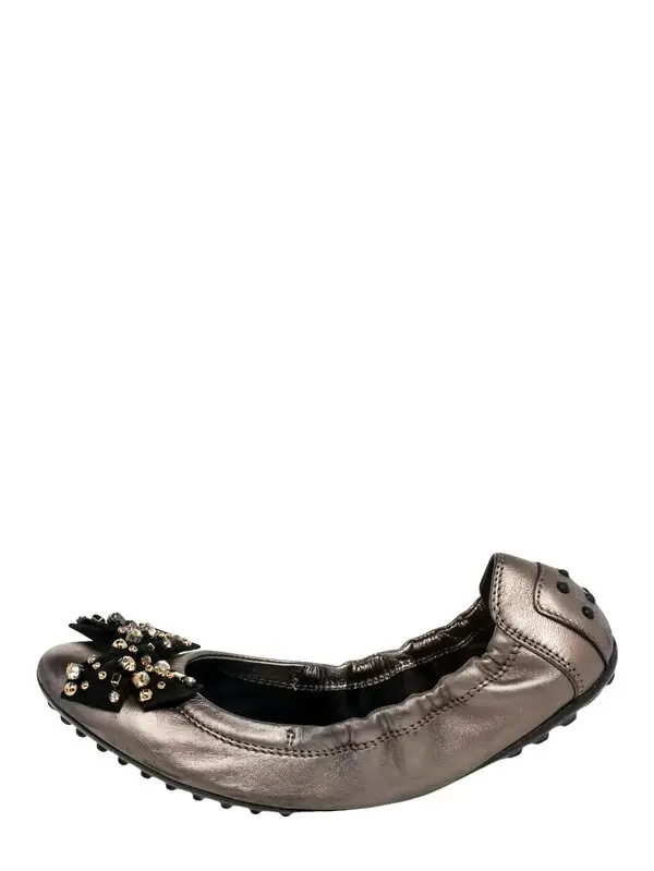 TOD'S Beaded Ballet Flats - Grey