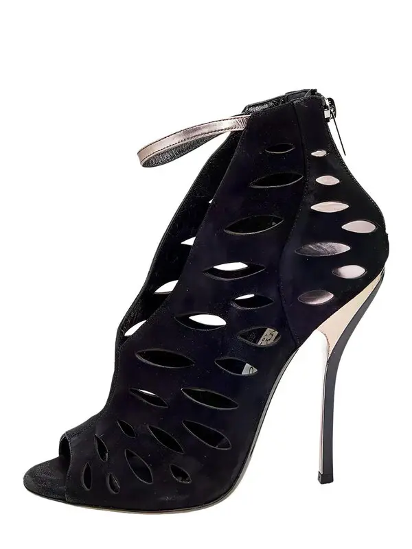 JIMMY CHOO Cut-out Stiletto Ankle Boots - Black