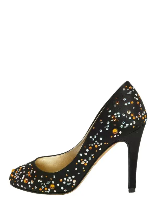GINA Embellished Pointed Toe High Heel Pumps - Black