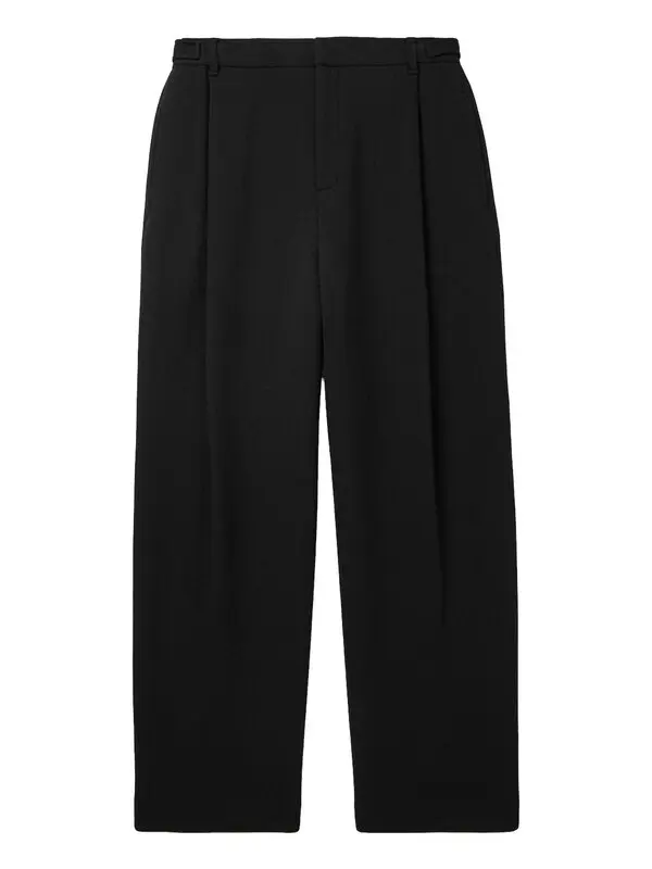 AMOMENTO Martin Straight-leg Wool-blend Trousers - Black