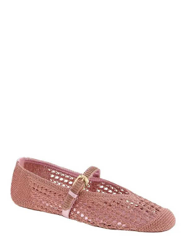 STUART WEITZMAN Leora Metallic Mary Jane Flat - Soft Rose
