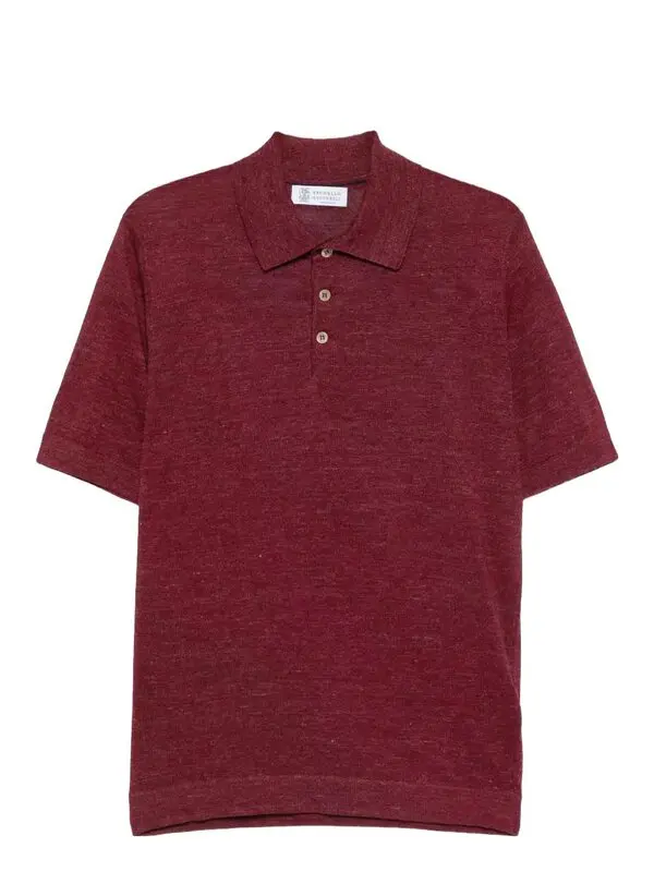 Brunello Cucinelli Buttoned Short-sleeve Polo Shirt - Red