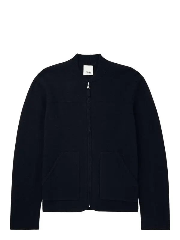 ALLUDE Virgin Wool And Cashmere-blend Bomber Jacket - Navy