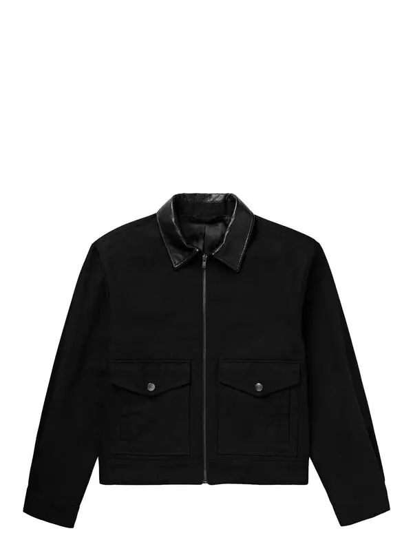 NILI LOTAN Donatello Leather-trimmed Canvas Jacket - Black
