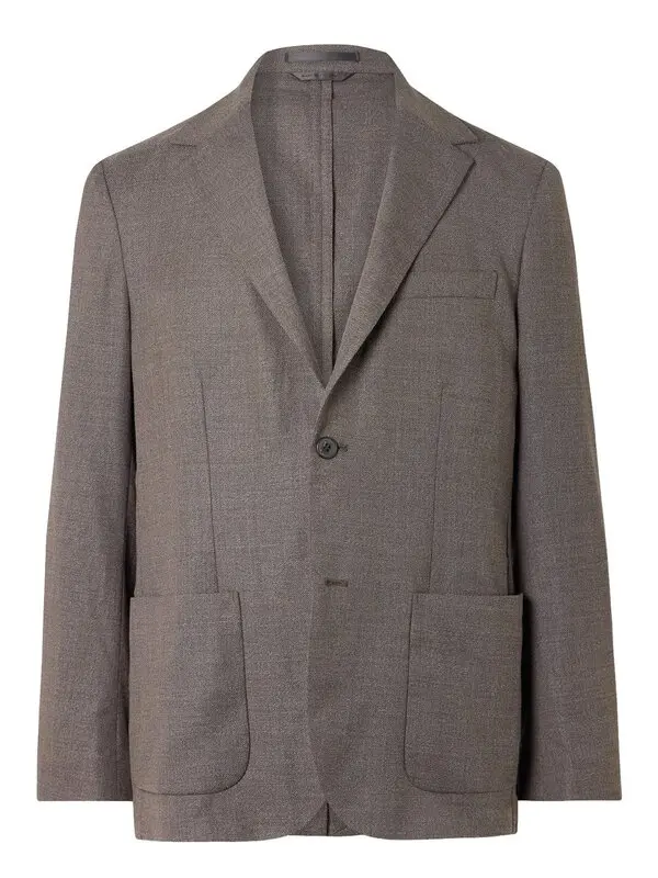 Sunspel Textured Wool-blend Suit Jacket - Brown