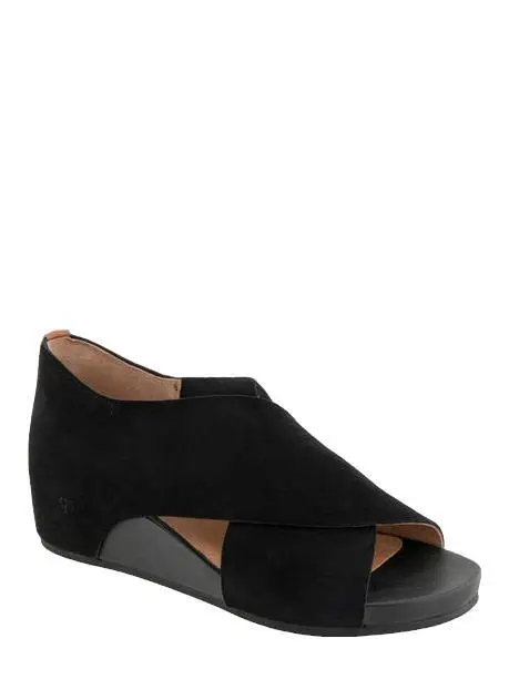 Gentle Souls Gainey Hidden Wedge Sandal - Black Suede