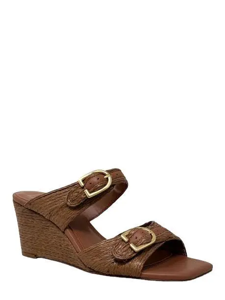 SHU SHOP Ignacia Wedge Slide Sandal - Brown Woven