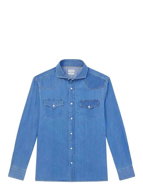 Brunello Cucinelli Denim Shirt - Light Blue