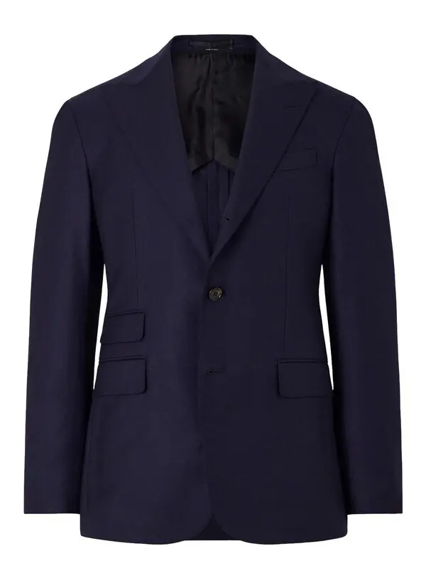 Dunhill Cavendish 170s Wool Blazer - Blue