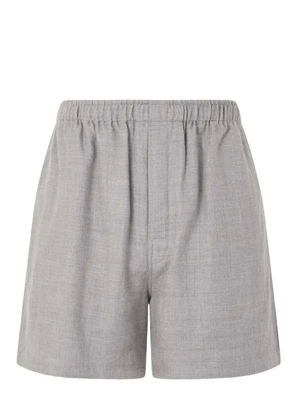 THE ELDER STATESMAN Cashmina Straight-leg Wool And Cashmere-blend Shorts - Gray