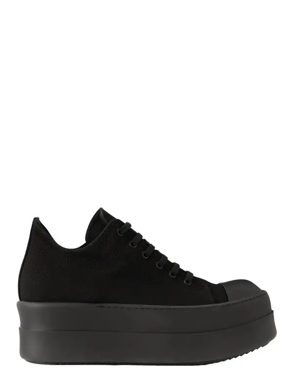 Rick Owens Mega Bumper Low Rubber-trimmed Denim Sneakers - Black