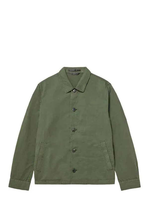 Sunspel Cotton And Linen-blend Jacket - Green