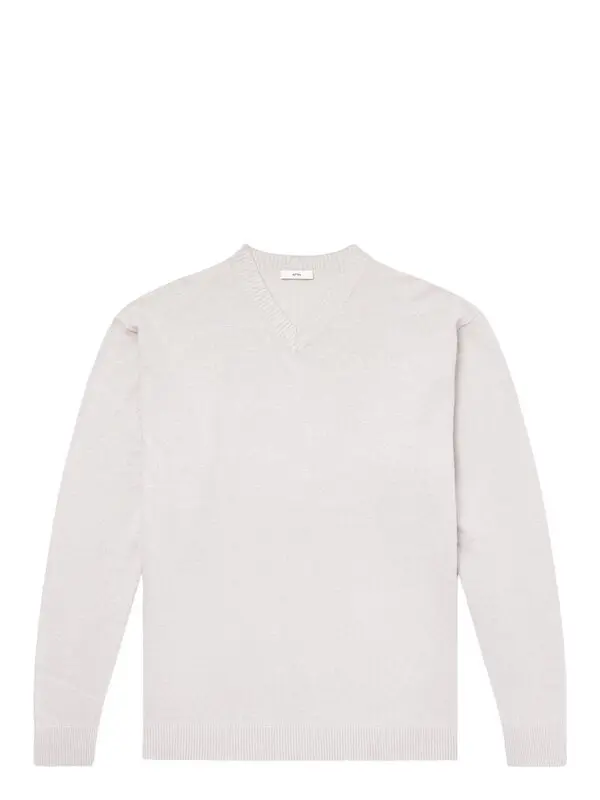 ATON Linen And Cotton-blend Sweater - Neutrals
